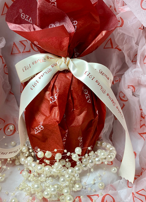 Cursive Crimson and Cream Delta Ribbon - 1 yard, 7/8" Wide - Satin ...