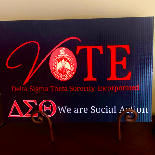 Delta Sigma Theta 12" x 18" VOTE sign - 2-sided BLACK Yard Signs for ...