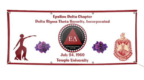 4 x 2.5" Delta Sigma Theta Horizontal Banners - Delta Banner - Sorority ...