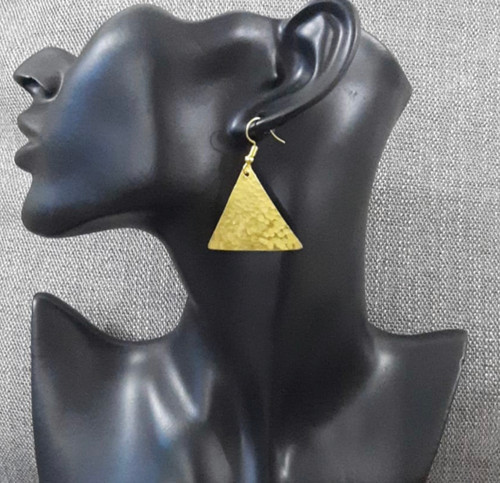 Brass Delta Symbol Earrings - Delta earrings - Hammered Brass Delta ...