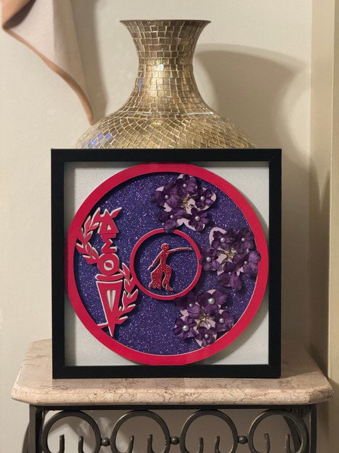 Delta Sigma Theta Customized Shadow Box - CUSTOMIZED AS SHOWN - Delta ...