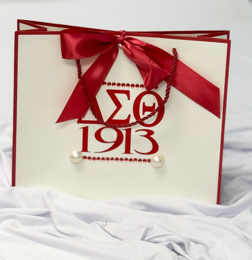 Delta Gift bag- VARIOUS DESIGNS - Red Ribbon Bow - Delta Sigma Theta ...