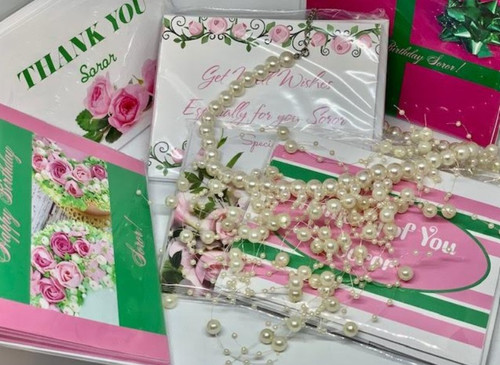 AKA-INSPIRED Notecards - Pink and Green Notecards - Pink and Green ...