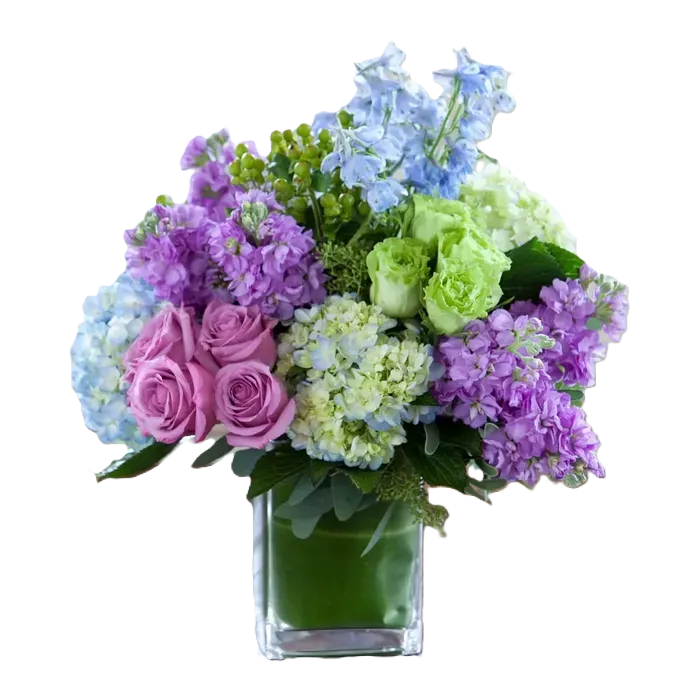 Swifty Lavender Roses Lavender Stock Blue Hydrangea Blue Delphinium ...