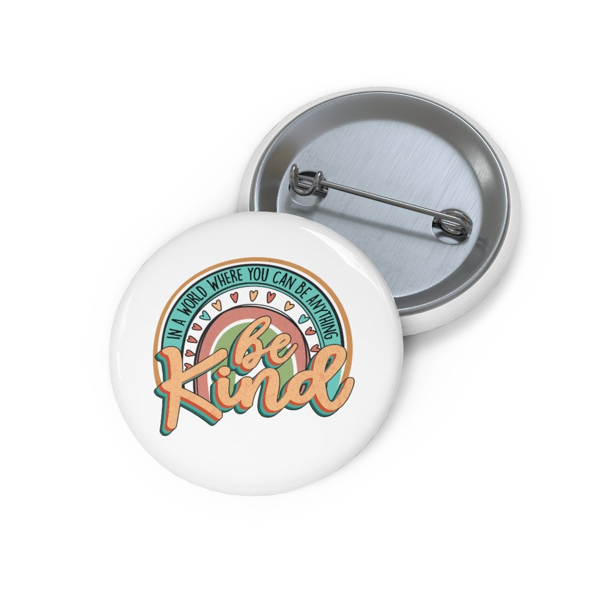 Be Kind Rainbow Button, Magnet, Pocket Mirror, Printed Button Badge ...