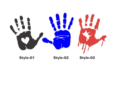 Hand Print Vinyl Decal,Hand Print Sticker - Nish Gear