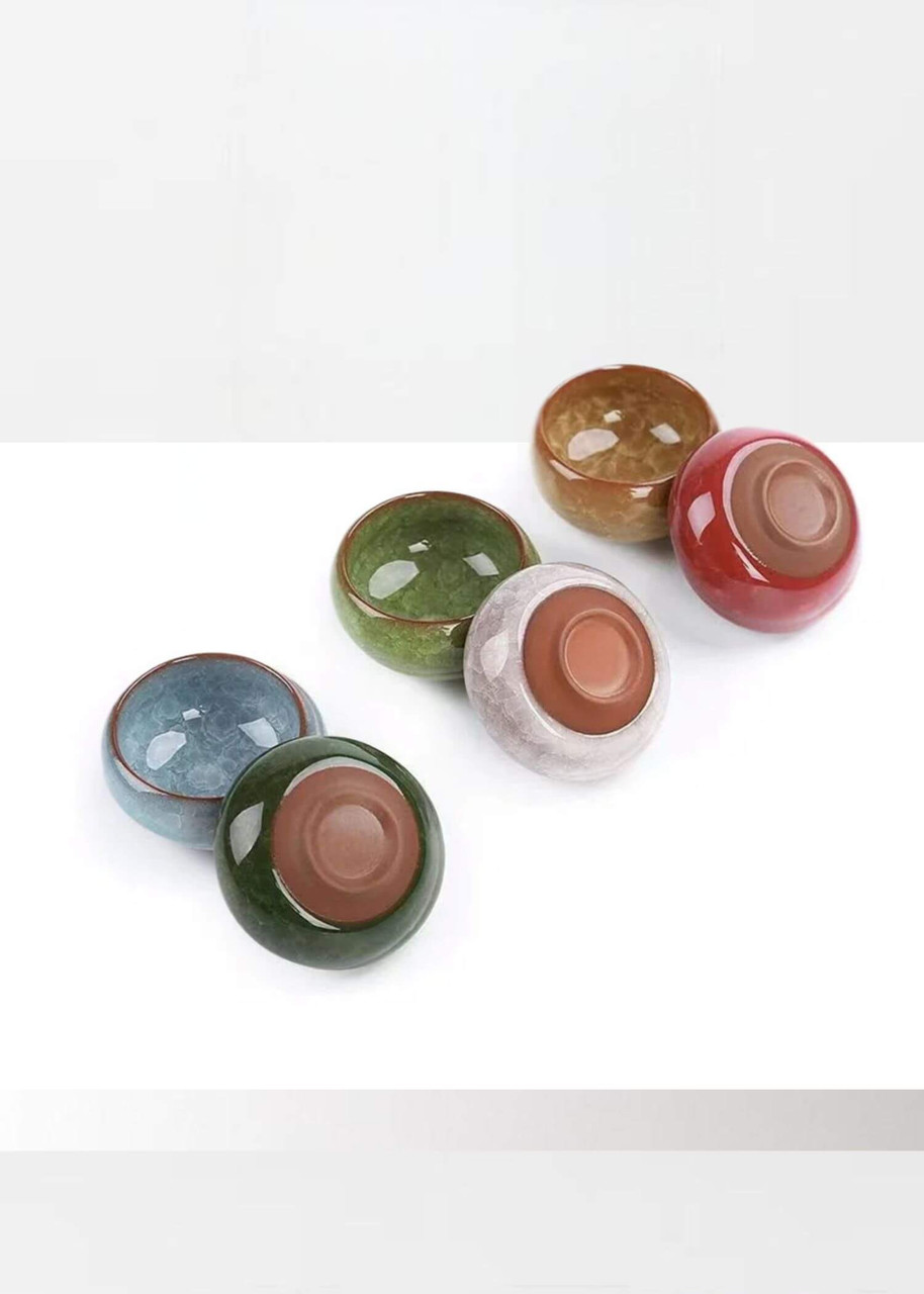 Ice-Cracking Glaze Japanese Teacup 6-Piece