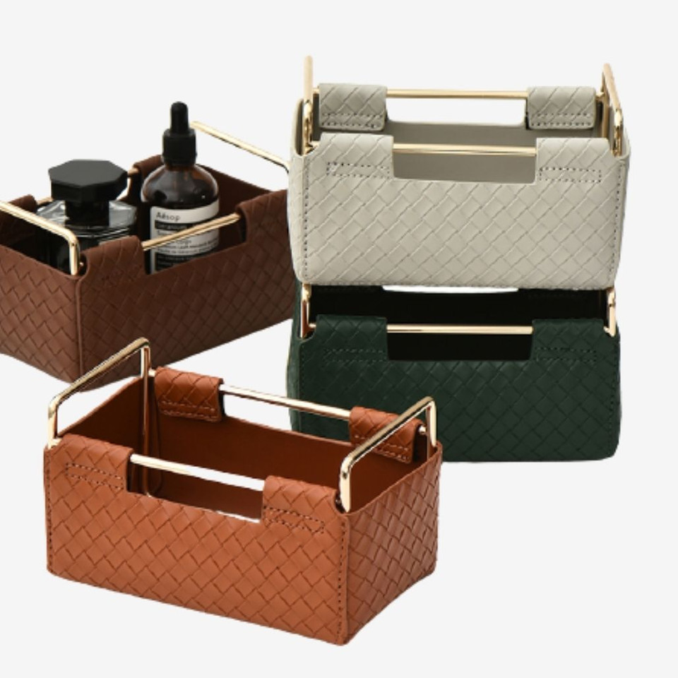 Vegan Leather Sundries Basket