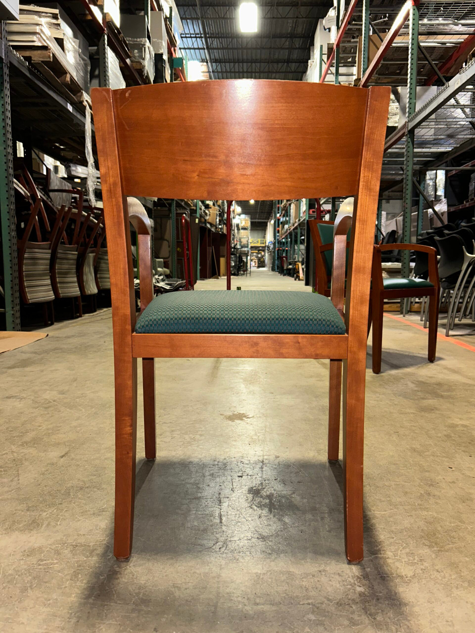 Used Geiger Green Wood Back Office Side/Guest Chair