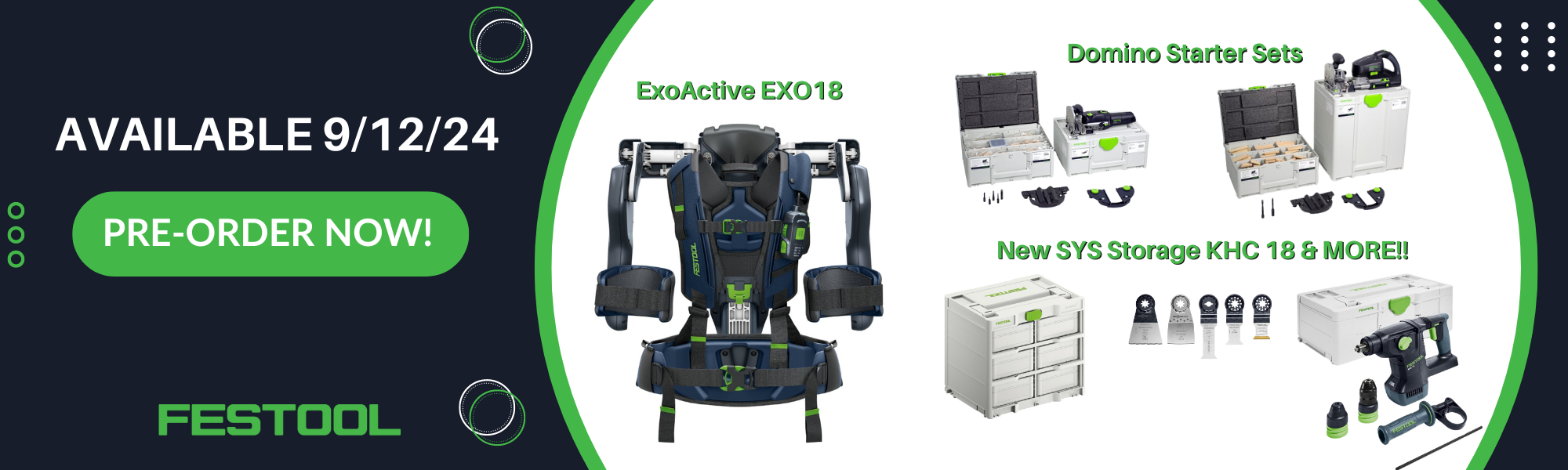 US Tool & Fastener, Festool, Shaper, Kreg, SawStop, Stabila