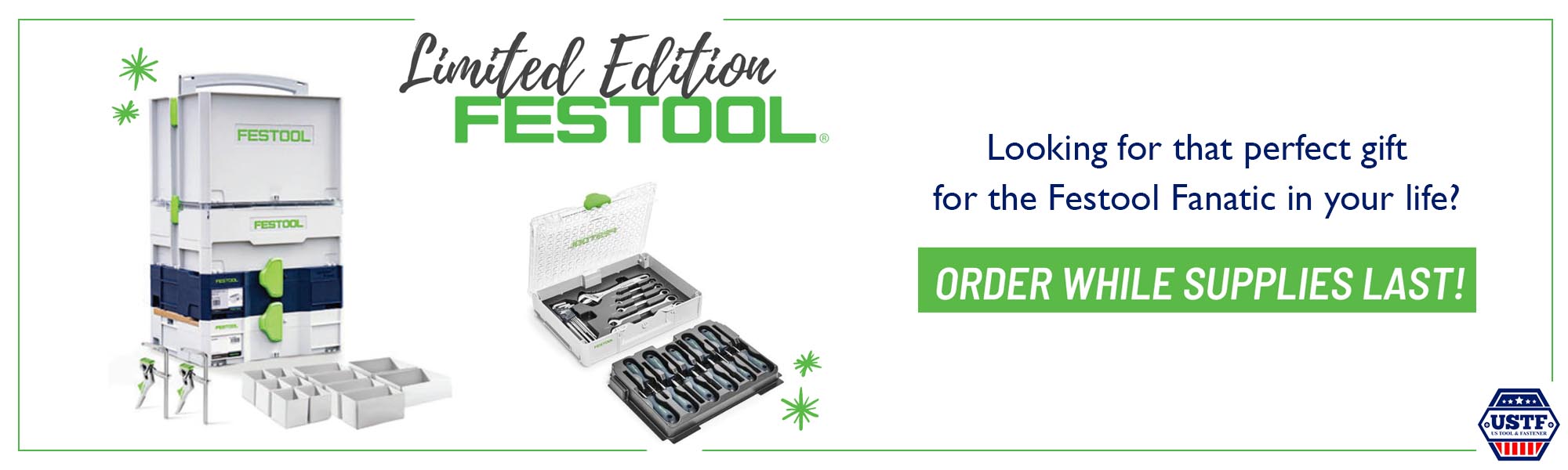 US Tool & Fastener, Festool, Woodpeckers, Kreg, Amana Bits, Stabila