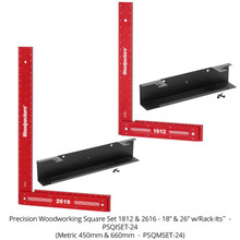 Woodpeckers Precision Woodworking Squares 18x12 & 26x16 with Rack-Its ...