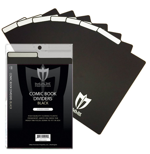 25ct Max Pro Comic Book Dividers - Black - New Design Innovative Flex ...