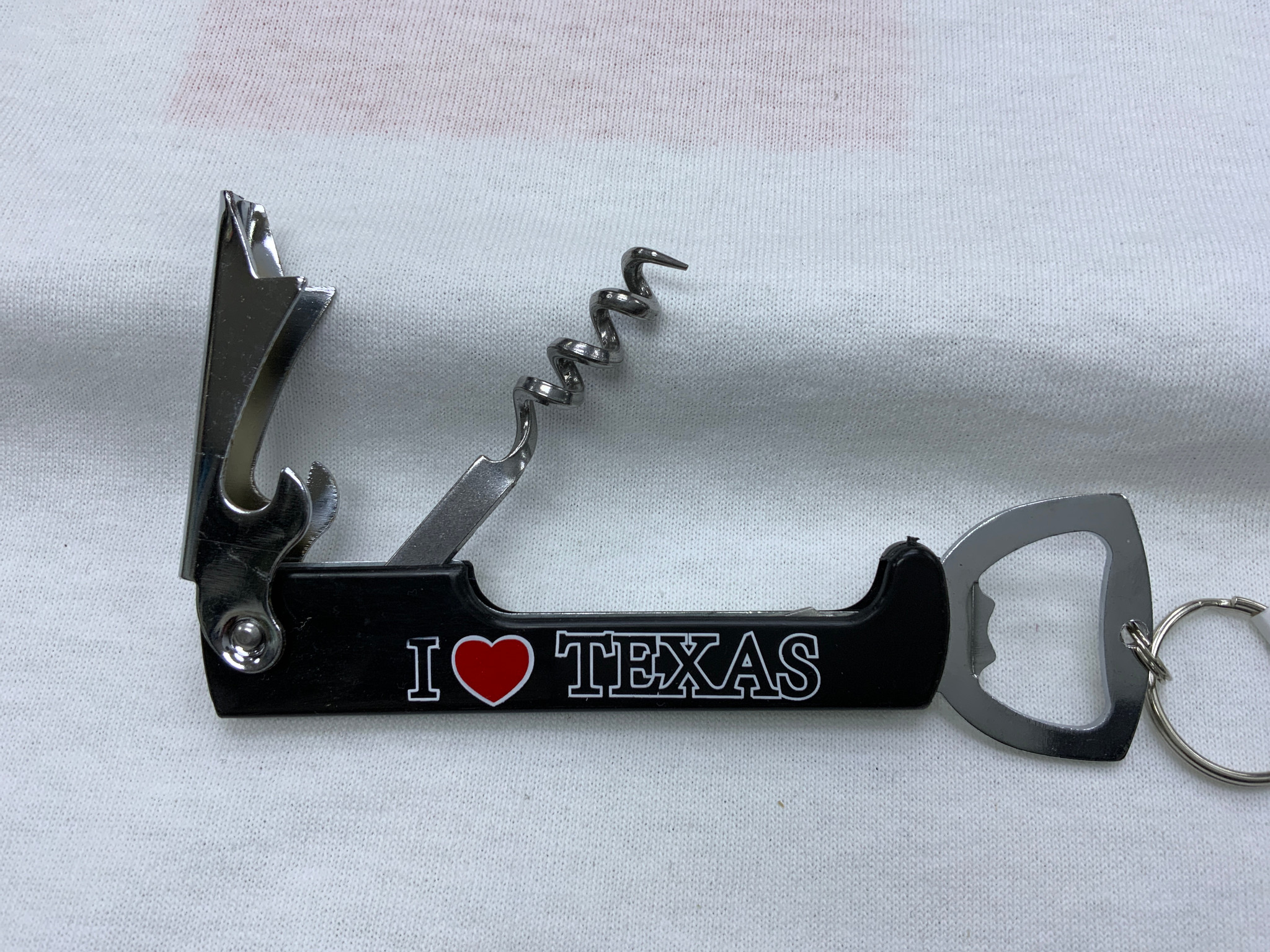 Key Chain Tx Corkscrew Opener - Scruffy's Souvenirs & Food Mart