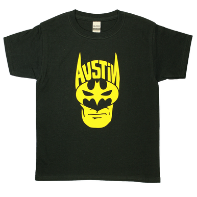 Black Austin Batman Youth T-Shirt - Scruffy's Souvenirs & Food Mart
