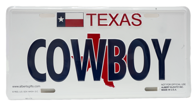 Cowboy Texas License Plate