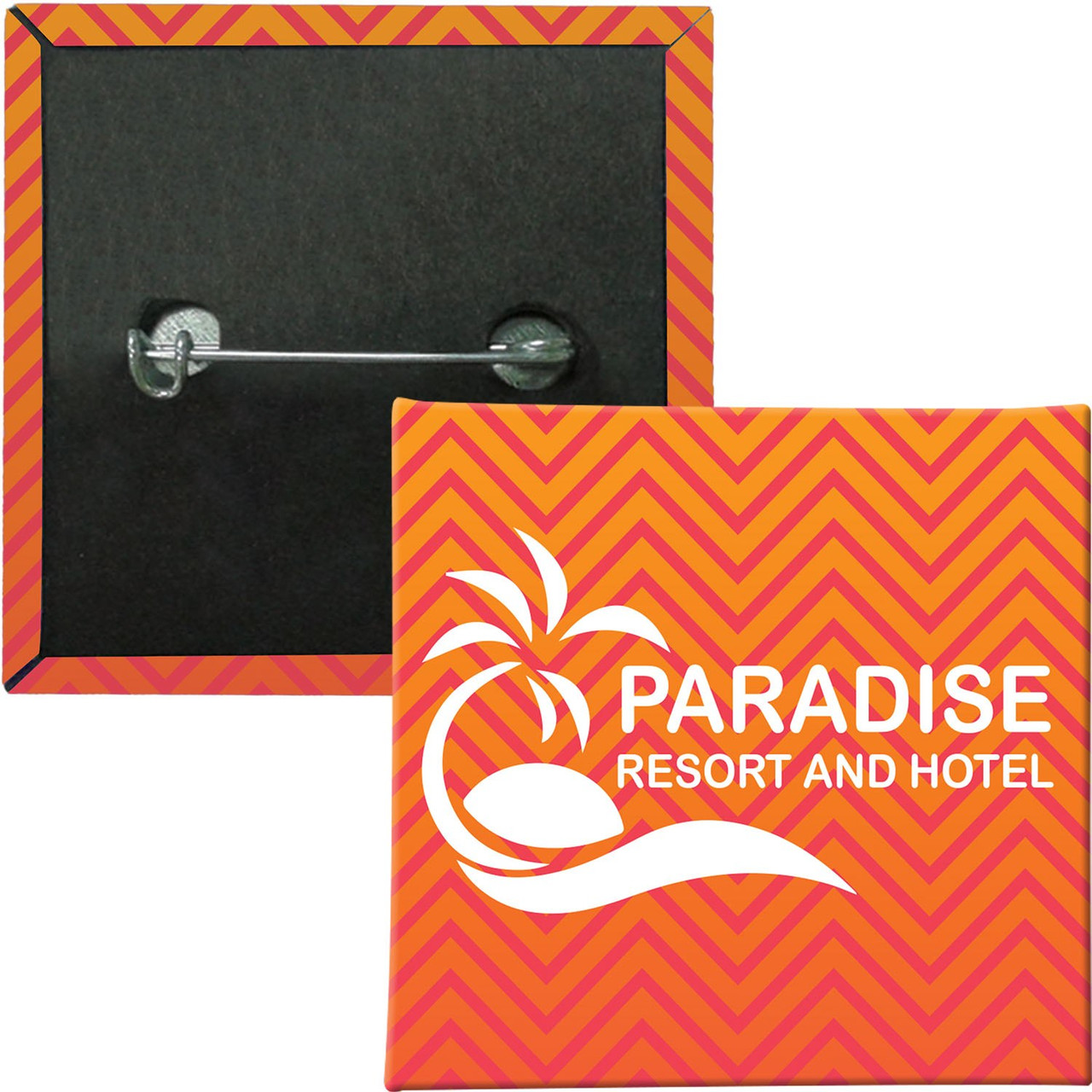 2-1/2" Square Safety Pin Button - SS-Ink