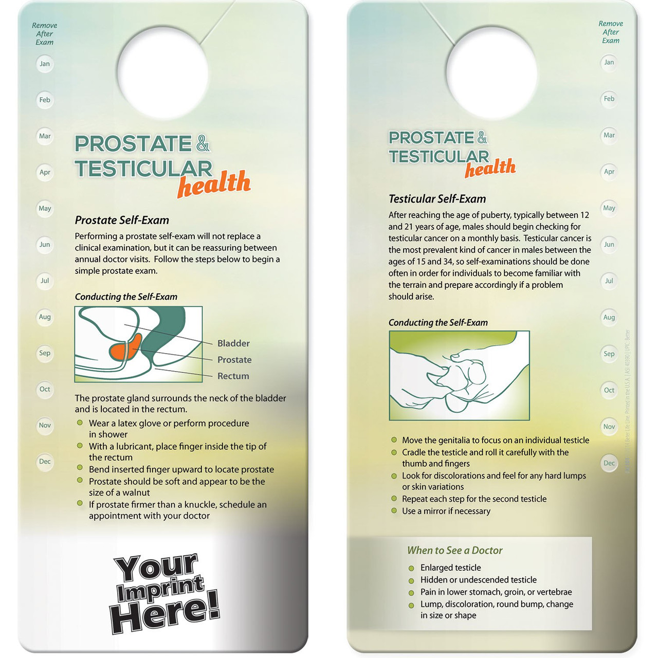 Hang Tag - Prostate & Testicular Self-Exam - SS-Ink