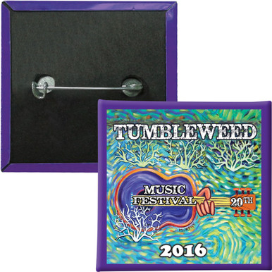 2" Square Safety Pin Button - SS-Ink