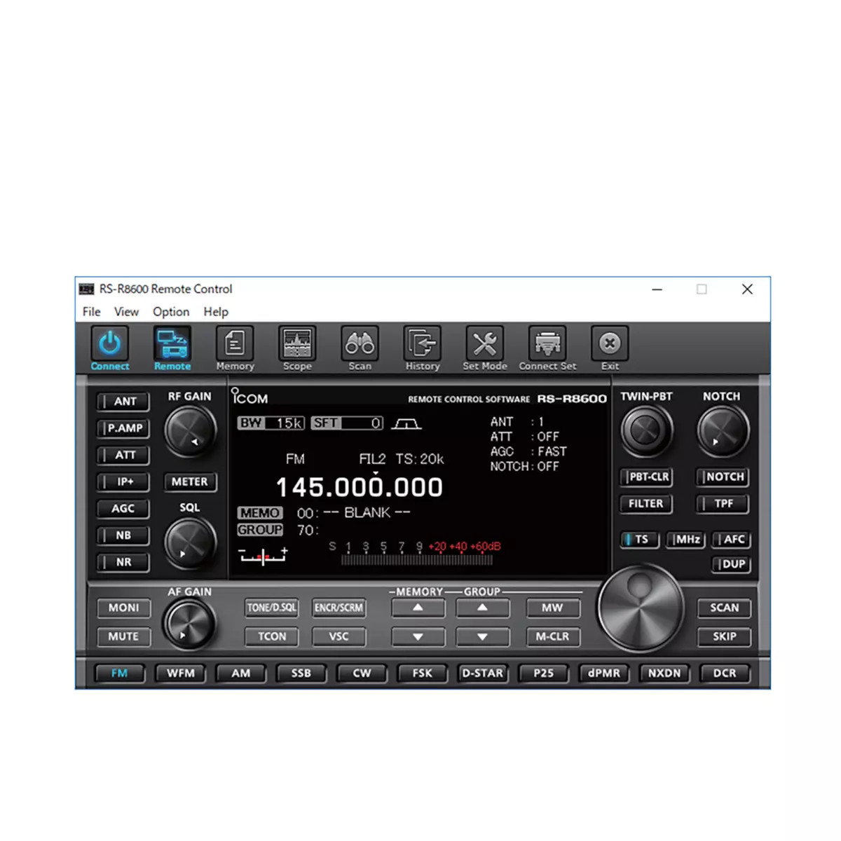 Icom RSR8600 Remote control software - Trionics