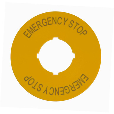M22-XAK1 LEGEND PLATE, 22MM YELLOW E-STOP - Trionics