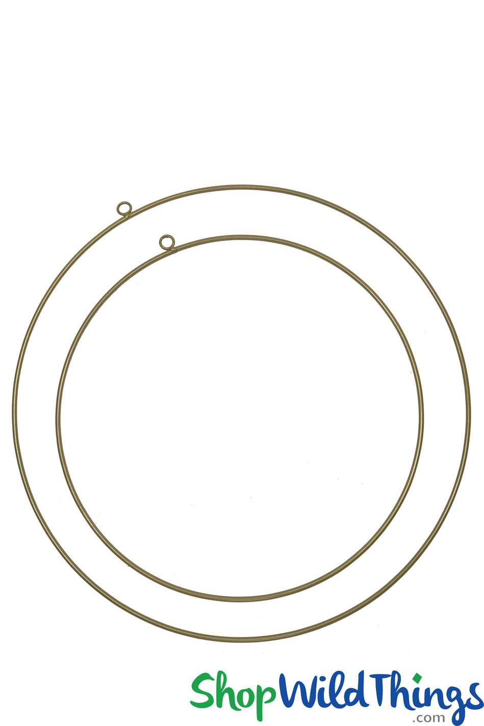 Round Flower Girl Hoops, Metal Circles Rings for Crafts Set of 2 Gold