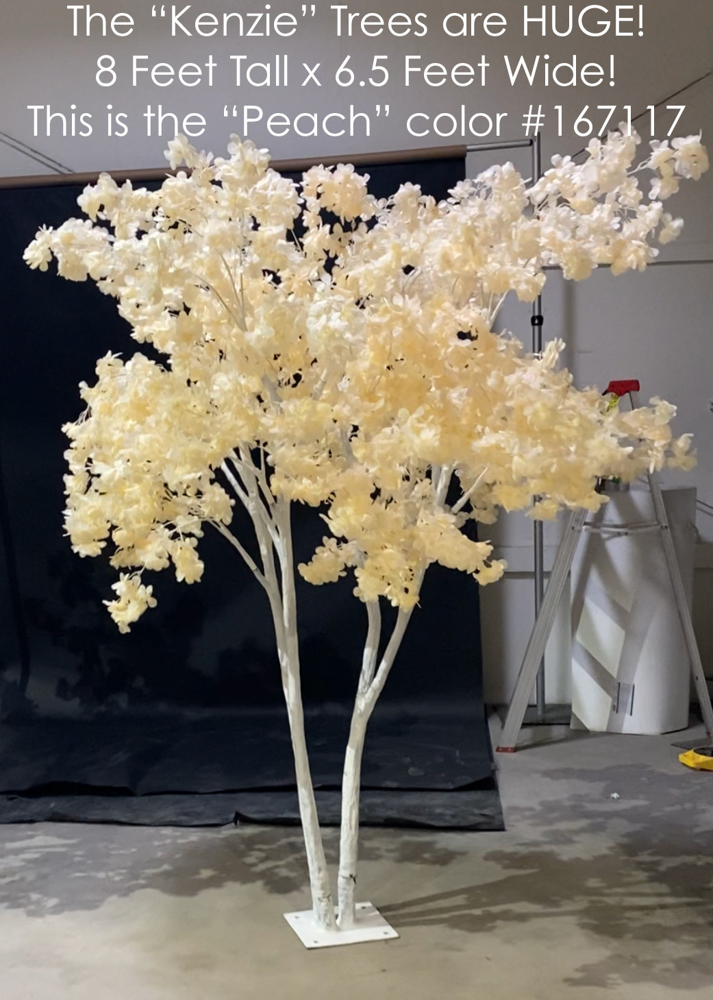 Deluxe Ice Blue Faux Flowering Tree | 8'H x 6.5'W | ShopWildThings.com