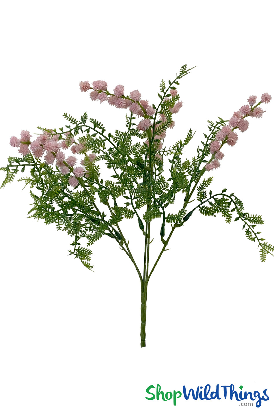 Faux Pink Burr Wildflower Bush 28" Spray | ShopWildThings.com