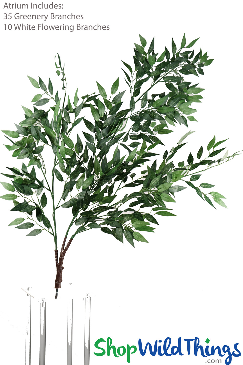 Flowering Atrium Freestanding Greenery & Floral Display 11' H x 14.5' W ...