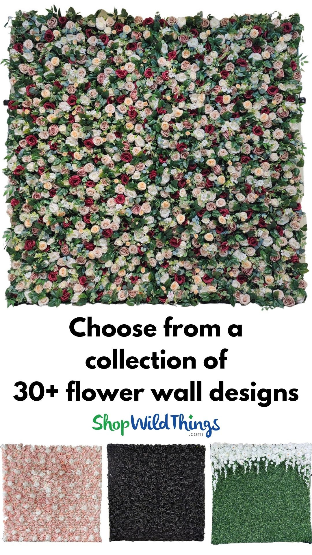 Custom Flower Walls Fabric Roll Up or Grids | Custom Flower Wall ...