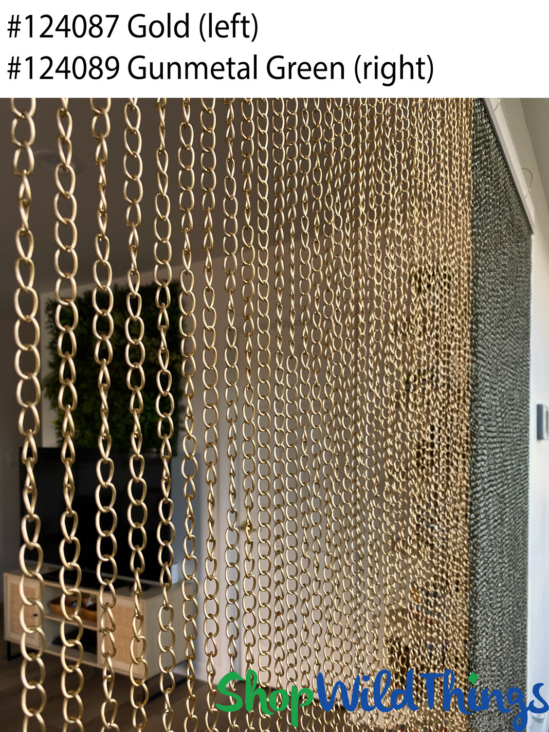 Matte Gold Aluminum Chain Curtain Backdrop - 3ft x 6.5ft ...