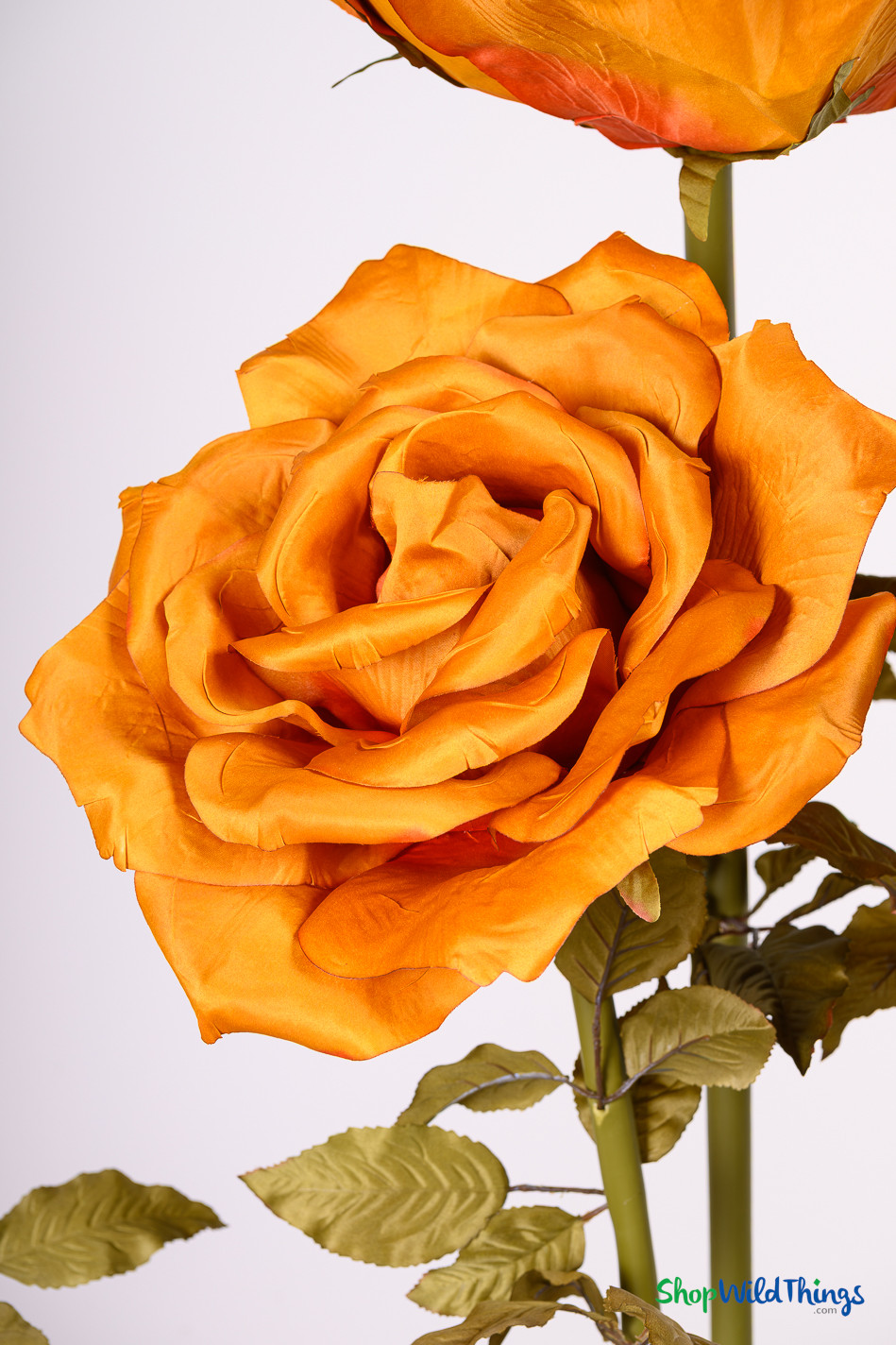 Oversized Silk Rose in Copper w/Removable Stem | 44"H x 14"W