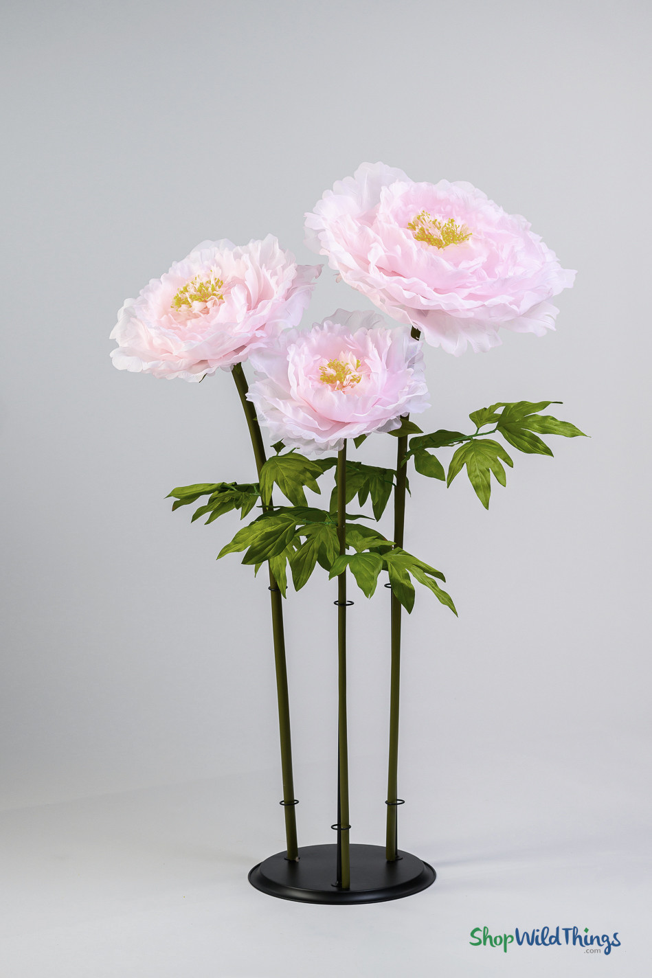 Sheer Pink Artificial Peony Flowers 48"H x 14"W | ShopWildThings