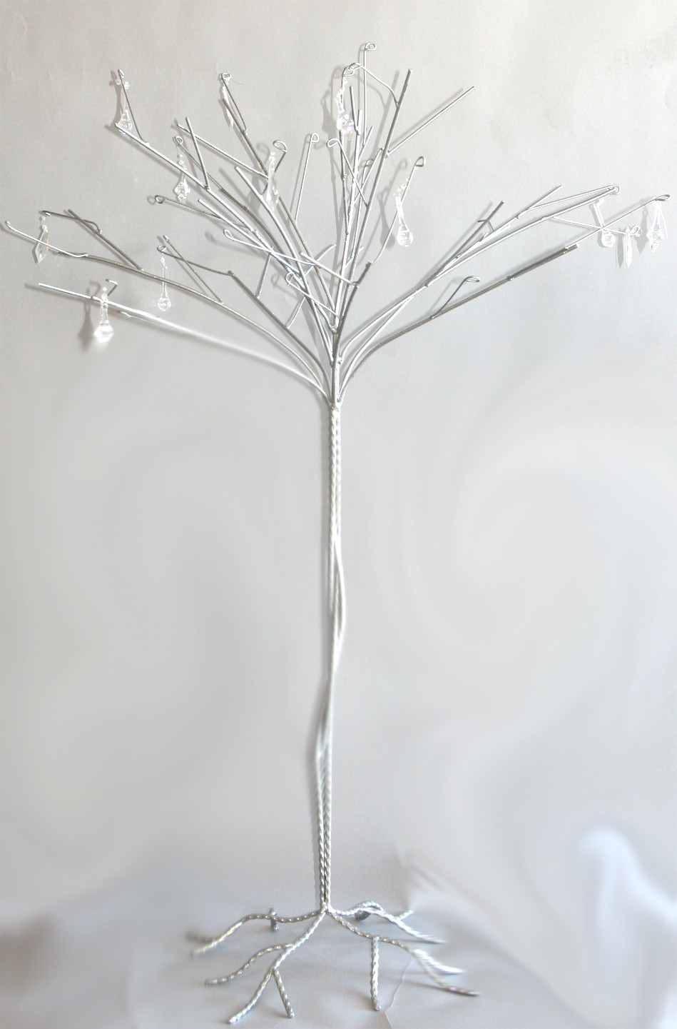 Crystal Beaded Tree, Decorated Silver Metal Crystal Tree, Tabletop ...