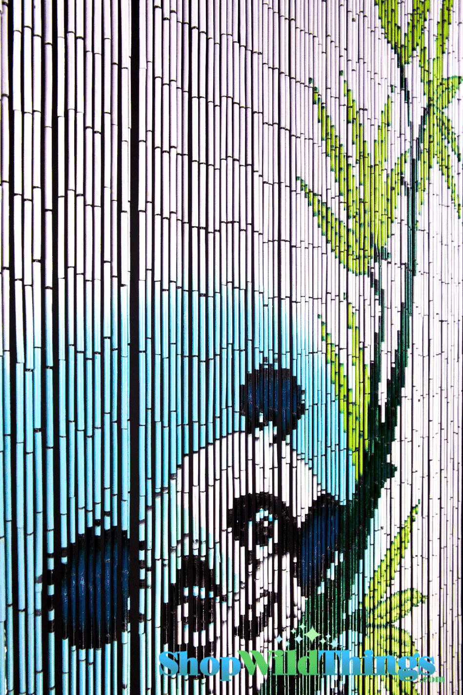 Baby Panda Bear Painted Bamboo Curtains - ShopWildThings.com