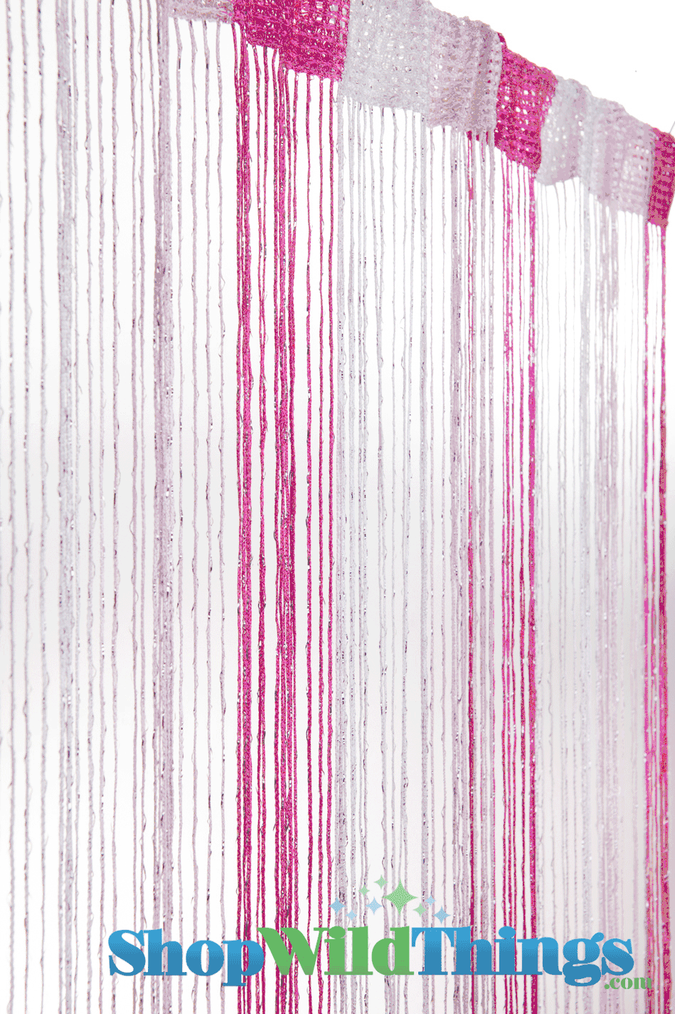 Hot Pink String Curtain with Silver Thread | ShopwWildThings.com