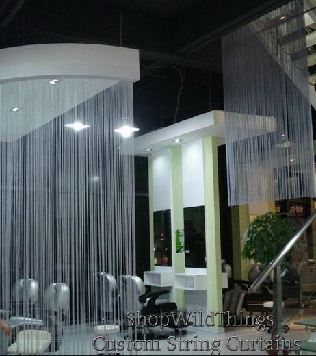 String Curtain White 10 Feet Long, White Fringe Panel - ShopWildThings.com