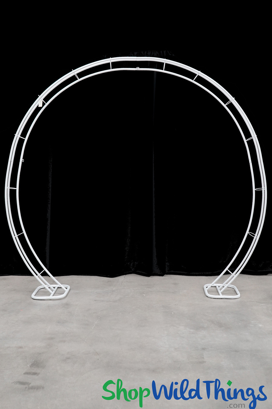 White Metal Arch | 6' 10"H x 7.5'W Freestanding | ShopWildThings.com