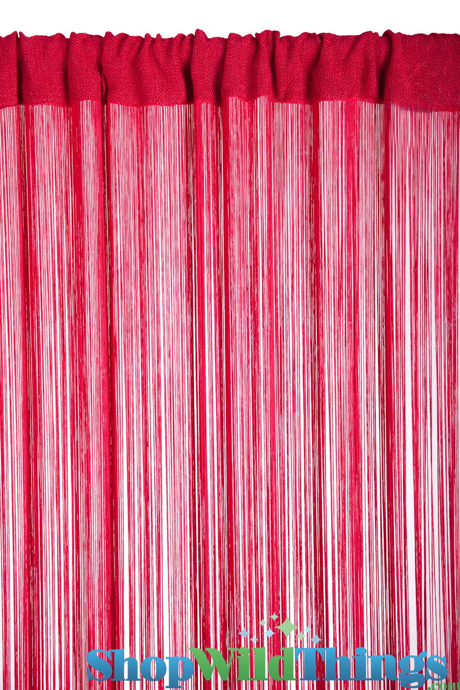 10' Long Red String Curtain Backdrop | ShopWildThings.com