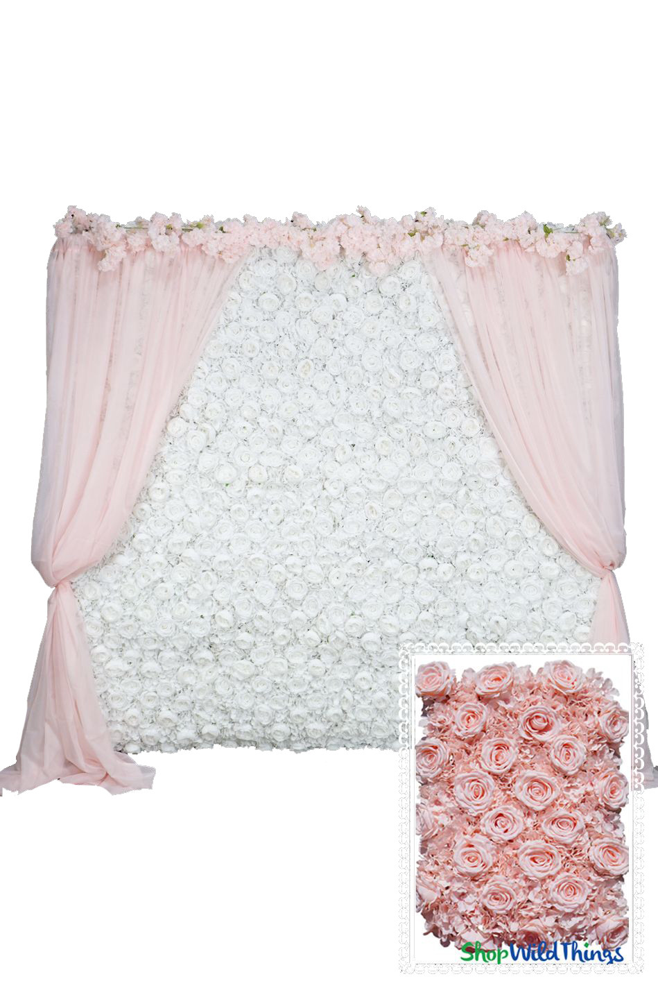 8' x 8' Peachy Pink Flower Wall Backdrop | ShopWildThings.com
