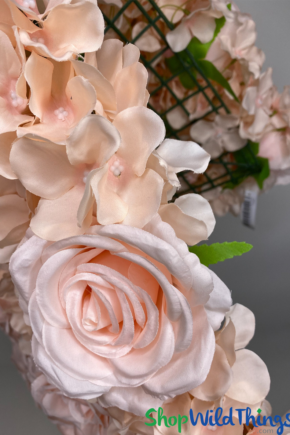 Soft Pink & Peach Silk Rose Flower Wall Panel 19" x 26 ...