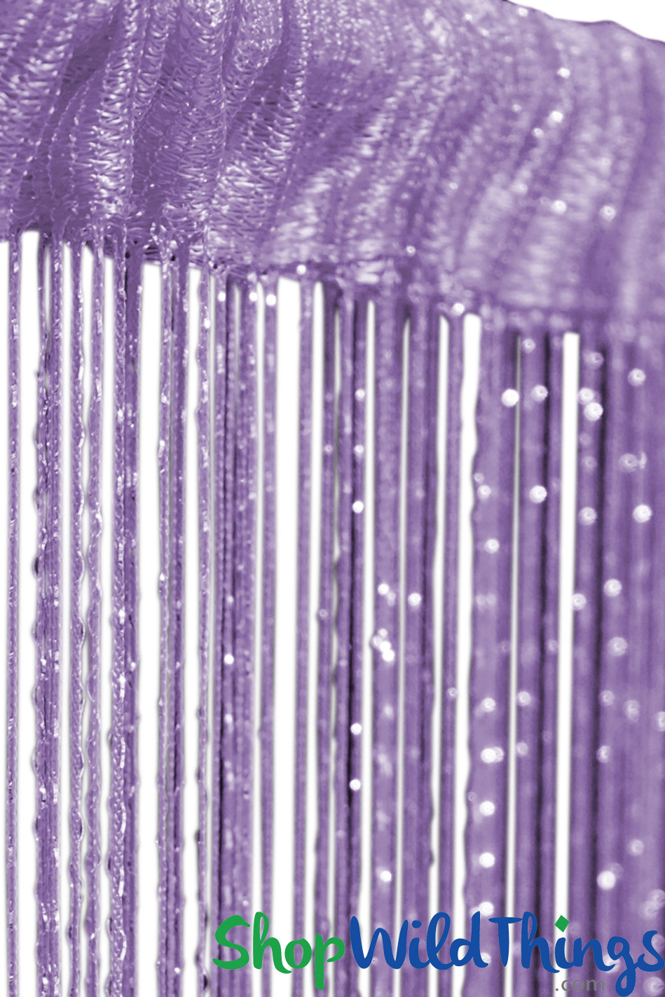 Lilac String Curtain with Metallic Silver Threads | 3'W x 6.5'L ...