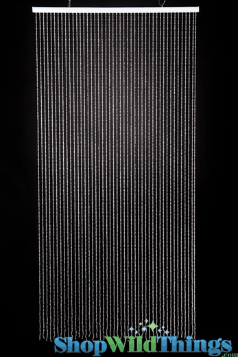 Ball Chain Gunmetal Beaded Curtain 6' Long - ShopWildThings.com