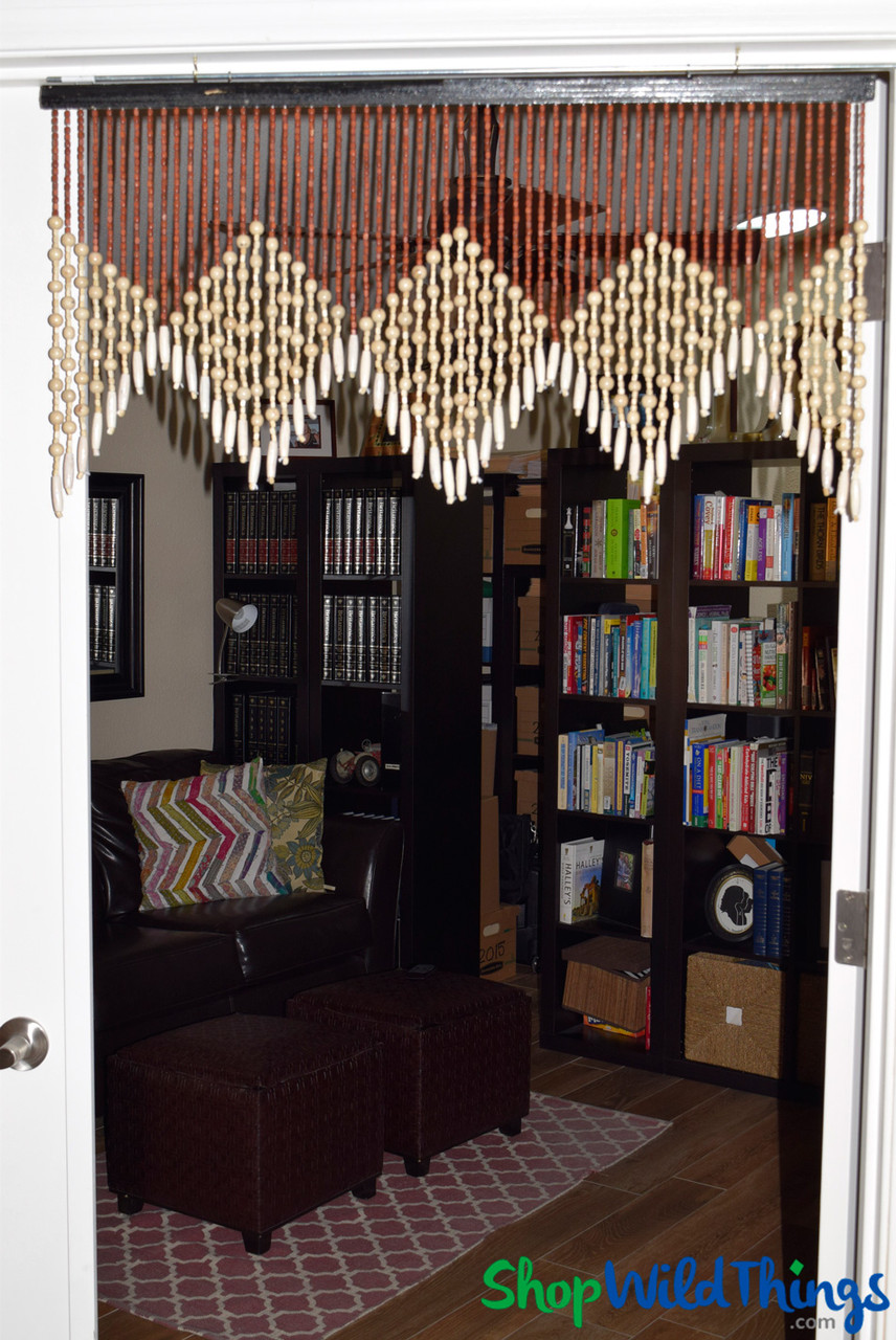 Bamboo Wood Beaded Valance -Decor Accent Piece - ShopWildThings.com