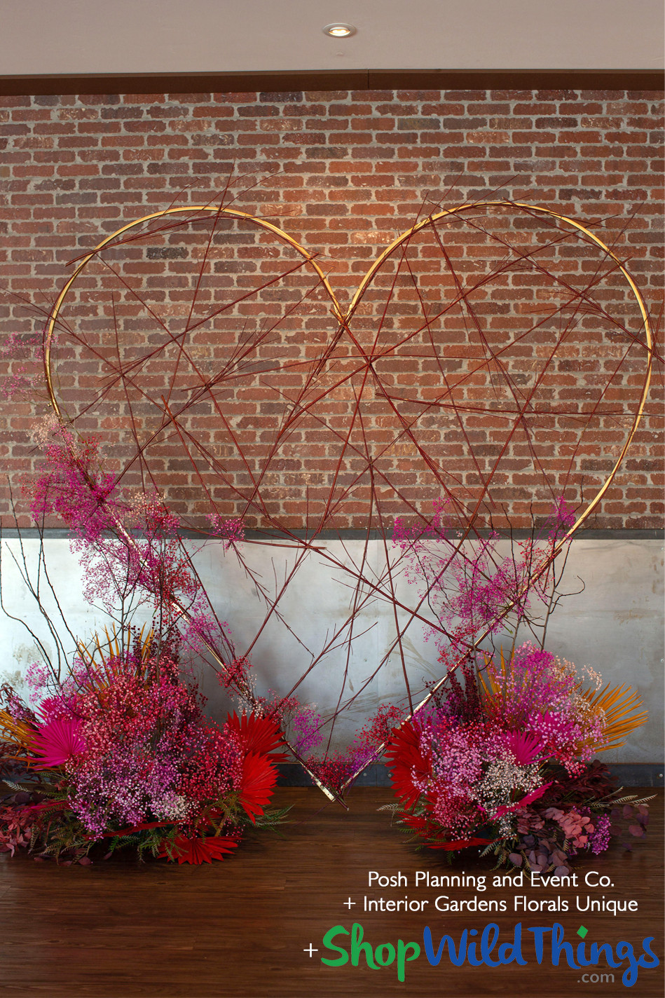 8Ft Tall Gold Heart Arch Frame | Freestanding Geometric Arbor ...