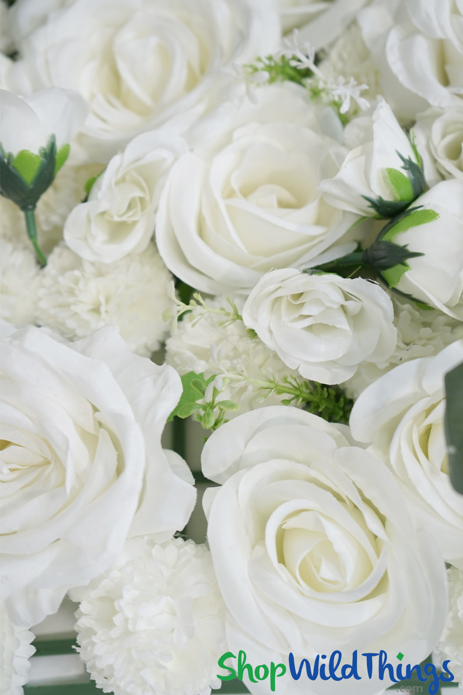 Super Premium White Floral Mix Backdrop Panel | ShopWildThings.com