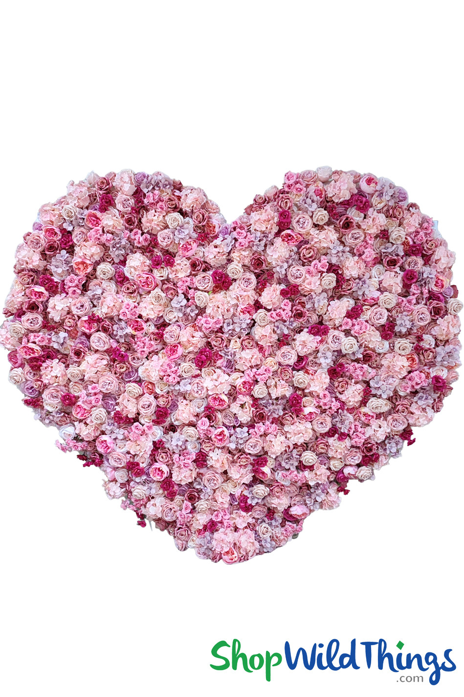 Heart Shaped Pink Rose & Hydrangea Super Premium Flower Wall Kit on ...
