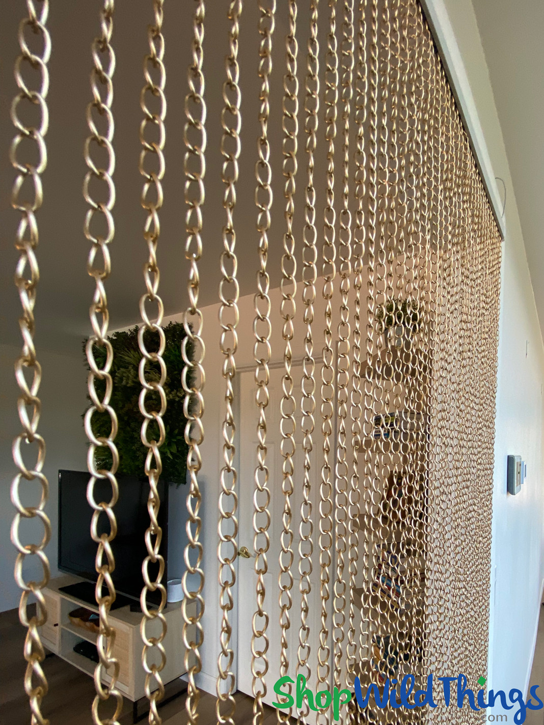 Matte Gold Aluminum Chain Curtain Backdrop - 3ft x 6.5ft ...