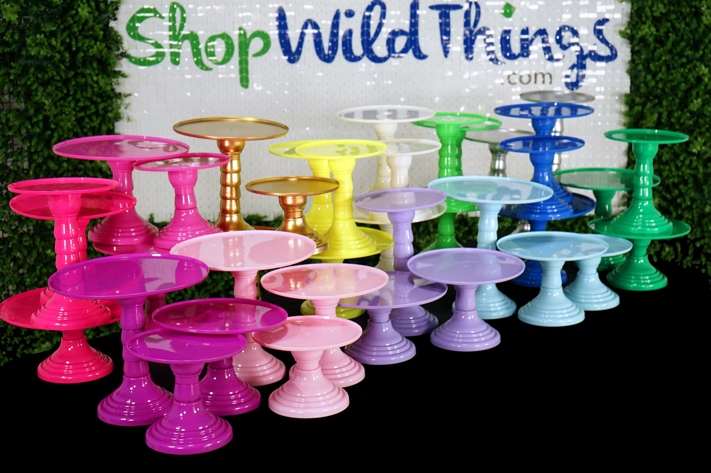 Adjustable Fuchsia 3 Pc Cake Stands | ShopWildThings.com