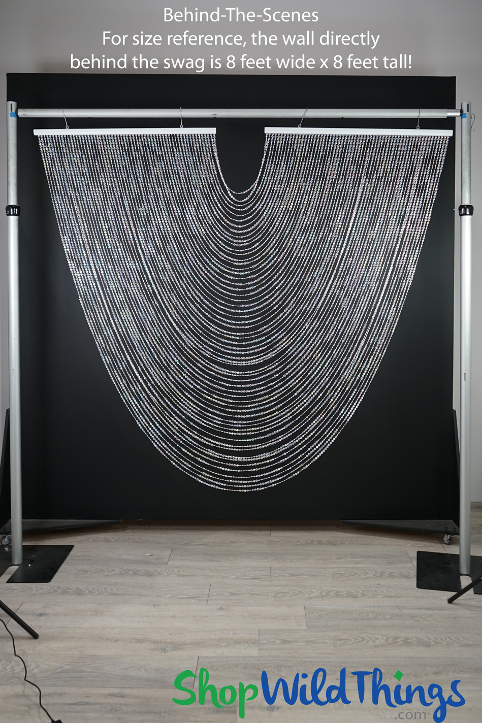 Giant Swag Swooping Backdrop Panel Valance - Diamonds Crystal Acrylic ...